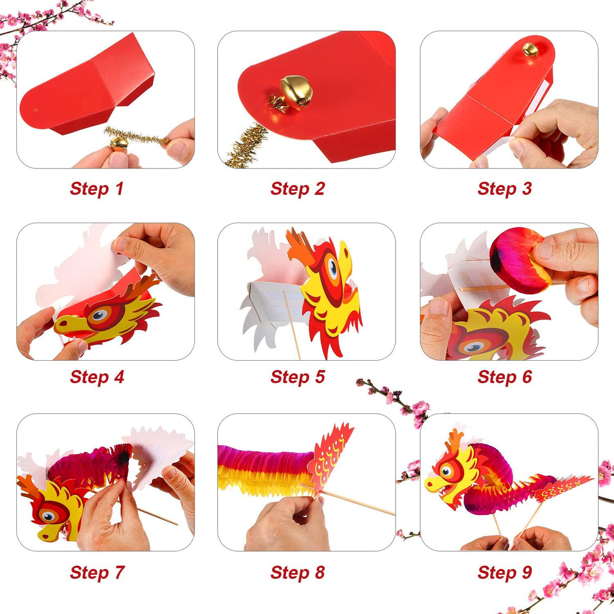 DIY Chinese dragon handmade paper art kids toy – PIN DONG FANG